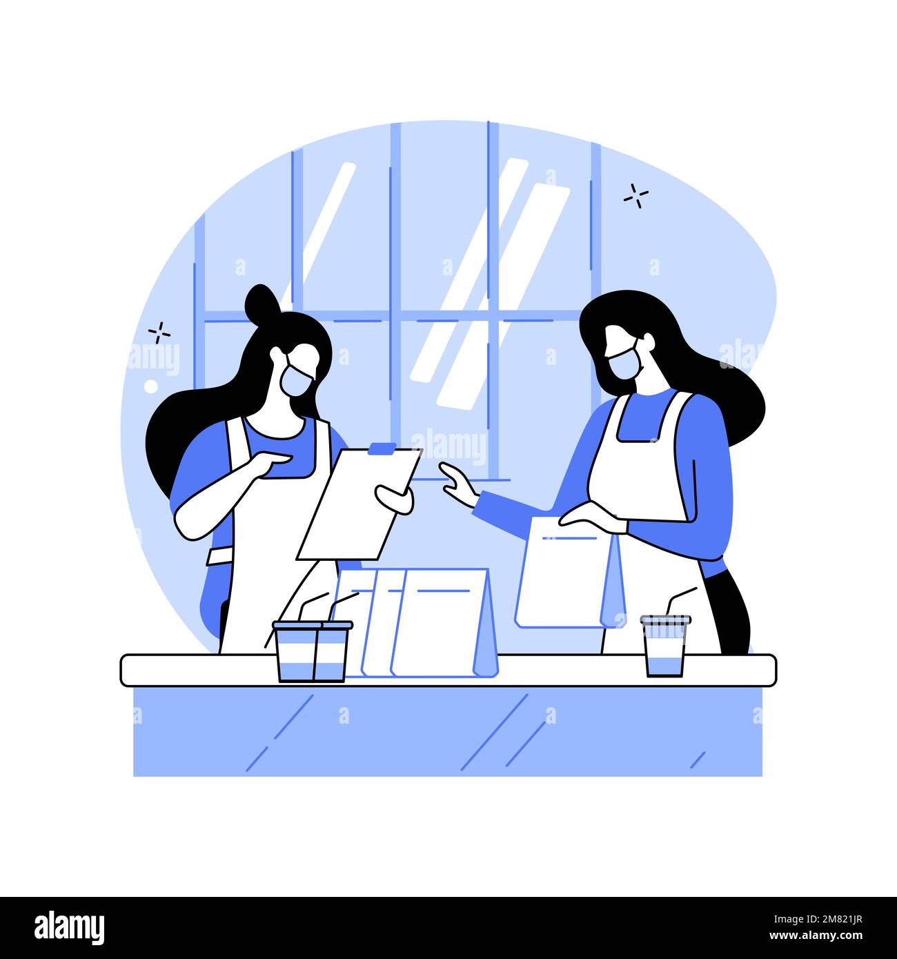 Restaurant preparing orders isolated cartoon vector illustrations Stock ...