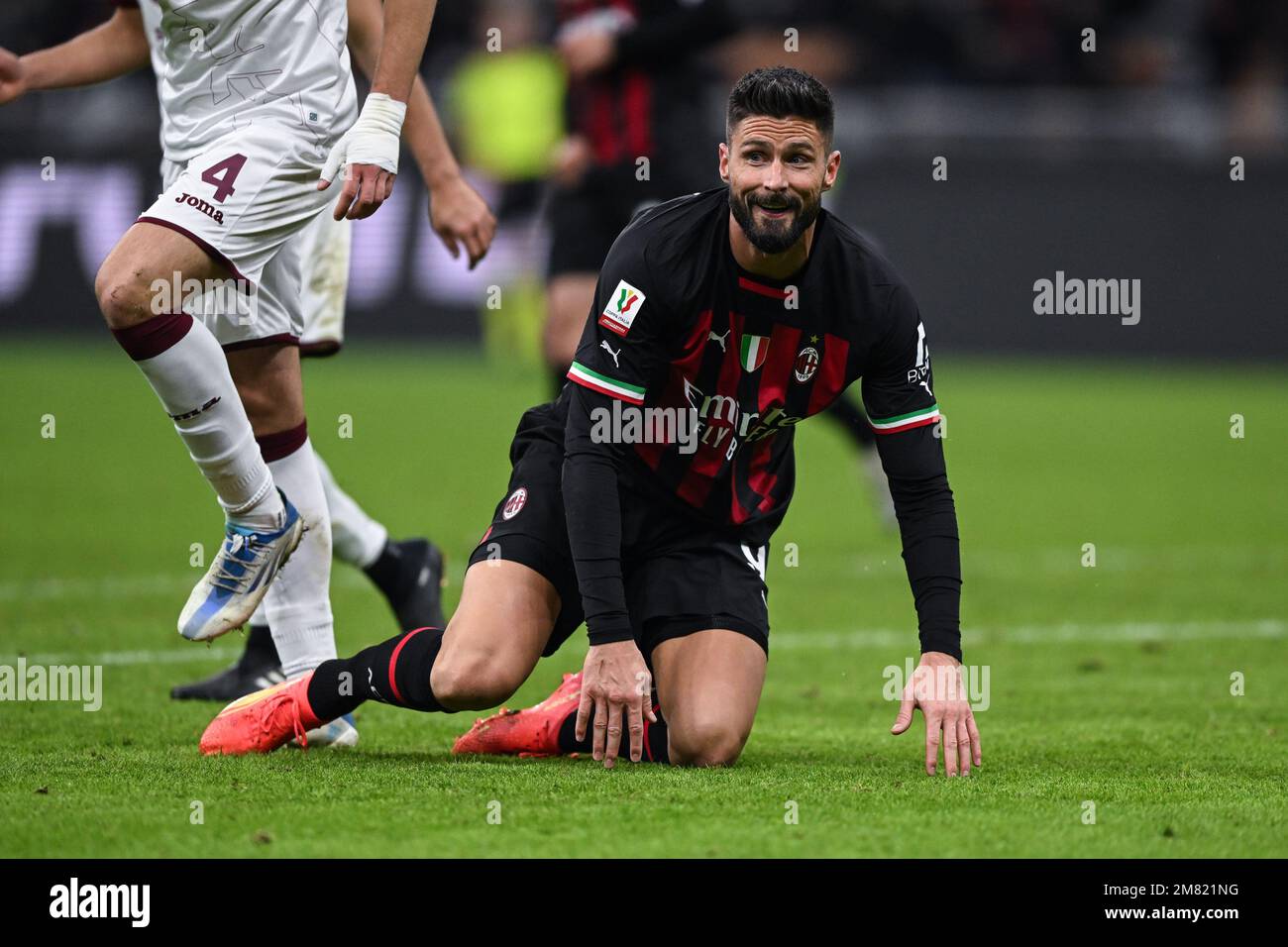 Olivier Giroud (9 Milan) during the Coppa Italia round of 16 match ...