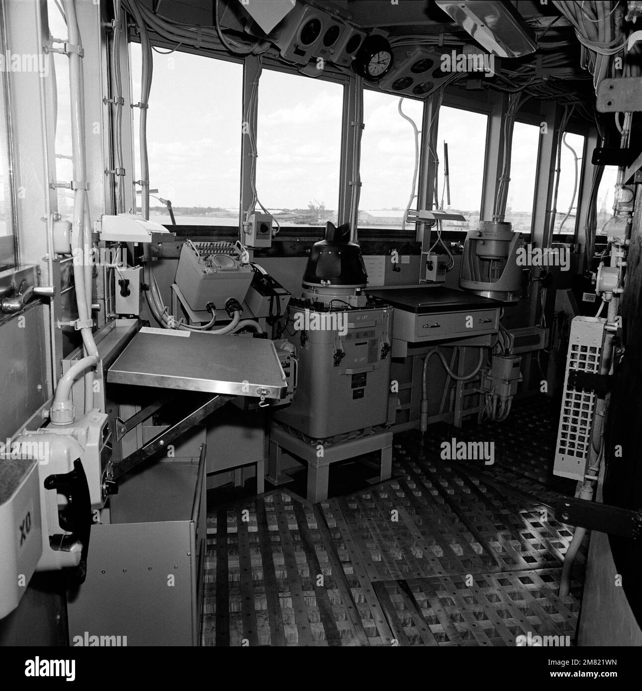 Bridge, port side forward, aboard the battleship USS IOWA (BB 61). Base ...