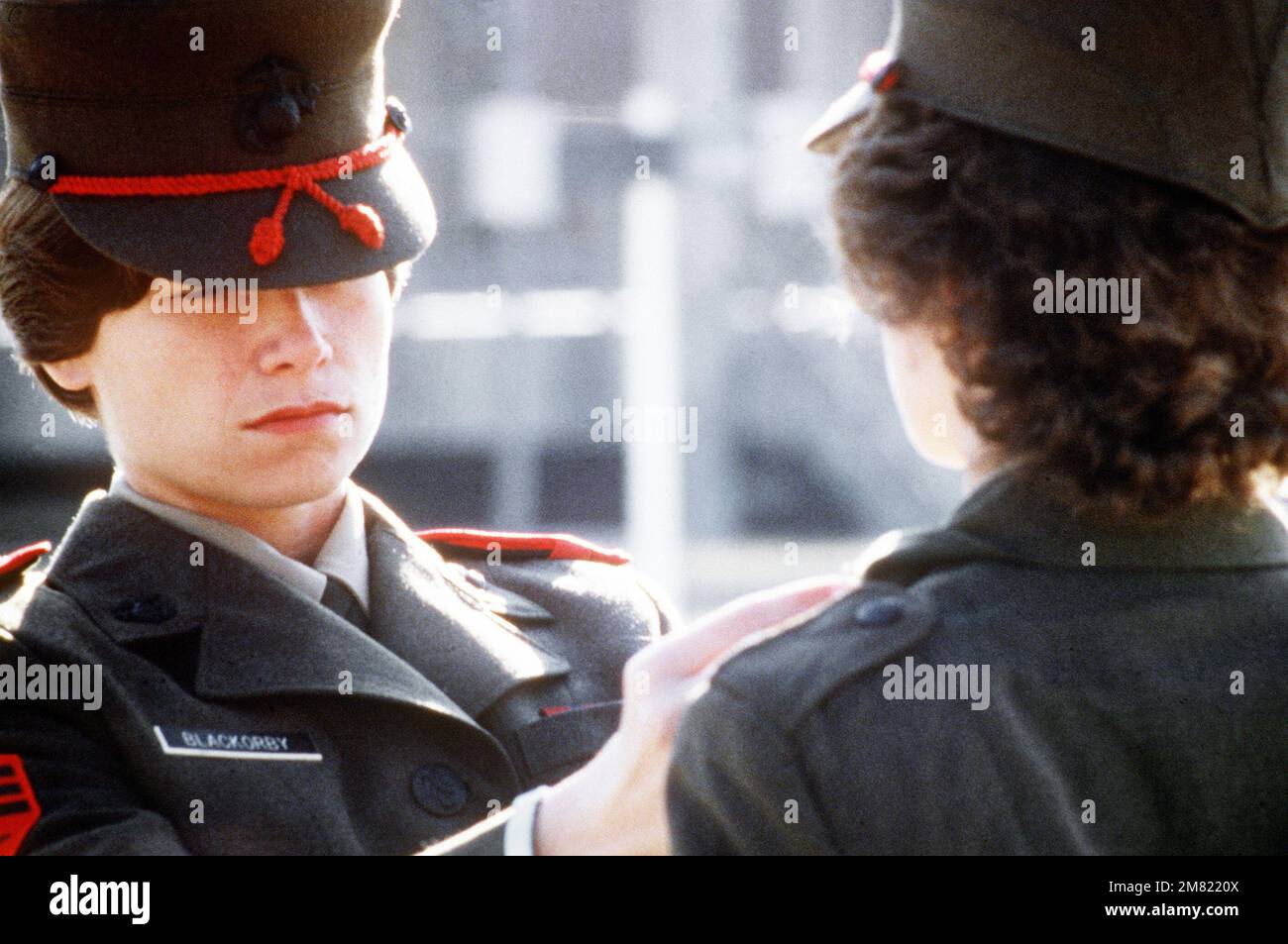 A drill instructor from the Woman Recruit Training Command conducts a ...