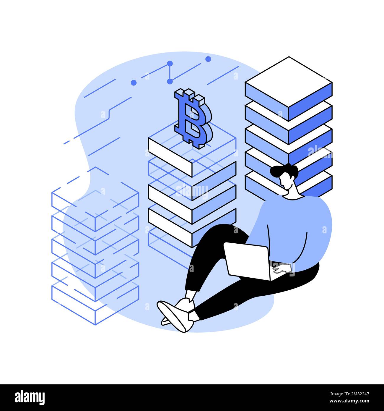 Blockchain engineer isolated cartoon vector illustrations Stock Vector ...