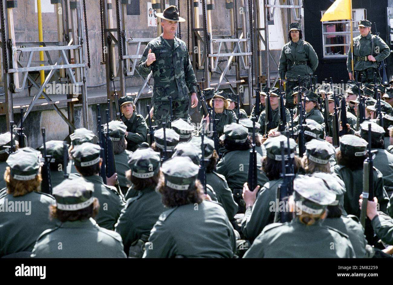Recruits from the Woman Recruit Training Command are instructed in ...