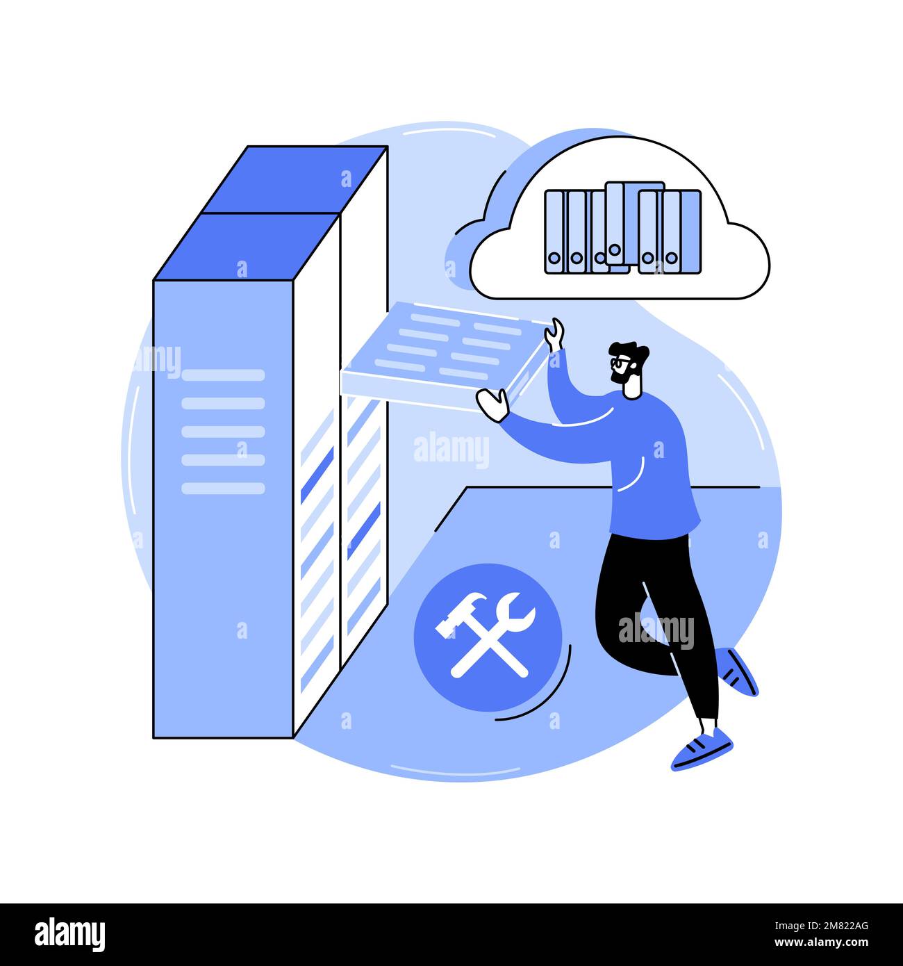 Datacenter technician isolated cartoon vector illustrations Stock ...