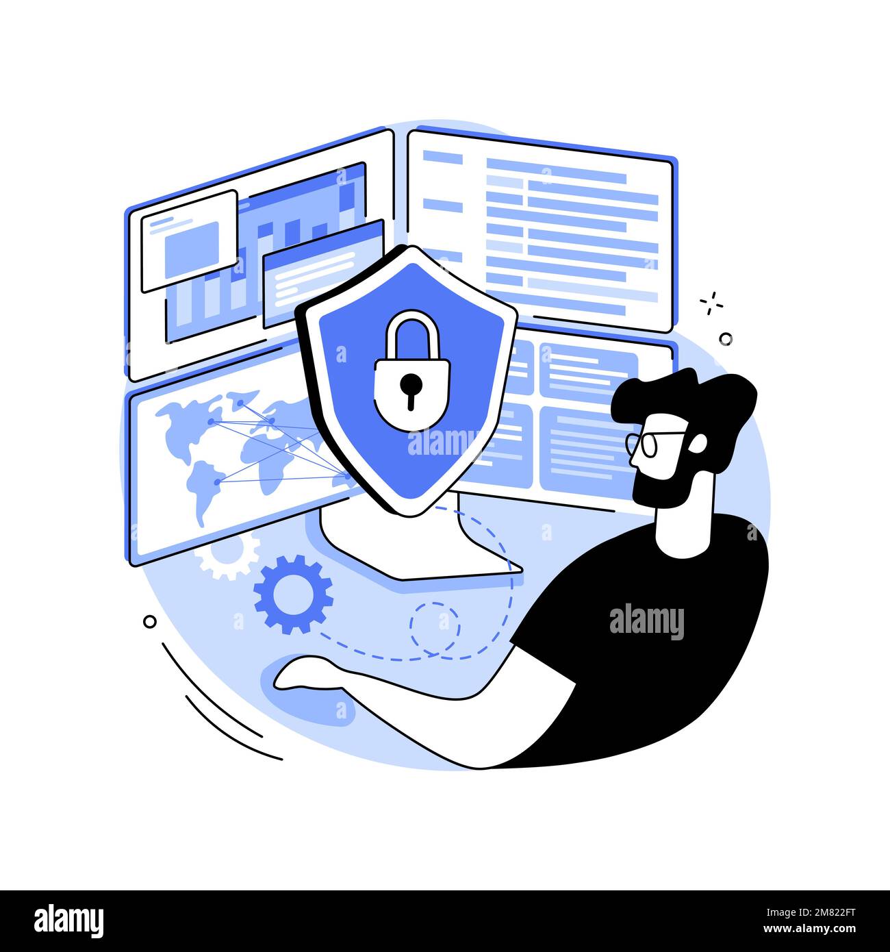 Security engineer isolated cartoon vector illustrations Stock Vector ...