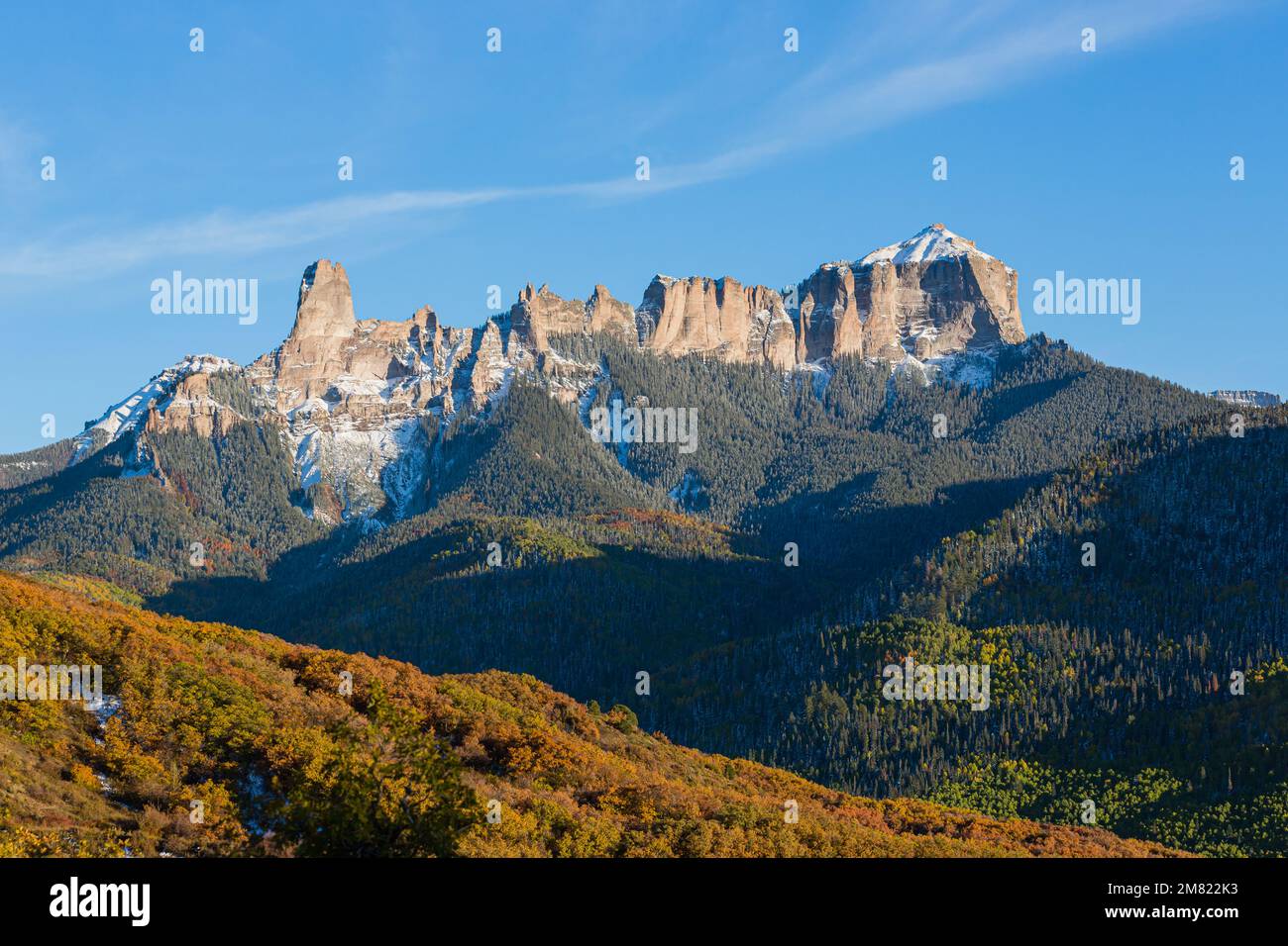 Fall Colors Sunset - Courthouse Mountain Colorado Stock Photo - Alamy