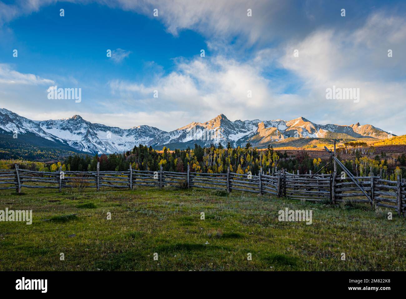 Sunrise Ranch - Mount Sneffels Colorado County Road 9 Stock Photo - Alamy
