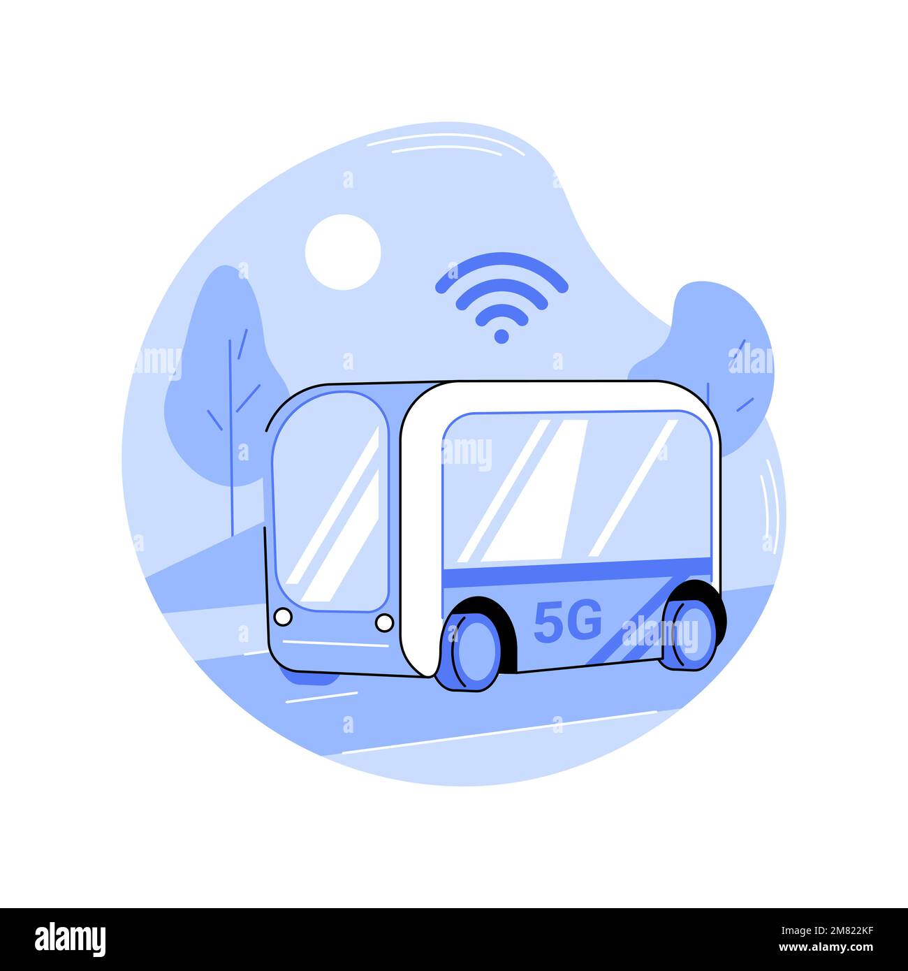 5G autonomous vehicles isolated cartoon vector illustrations Stock ...