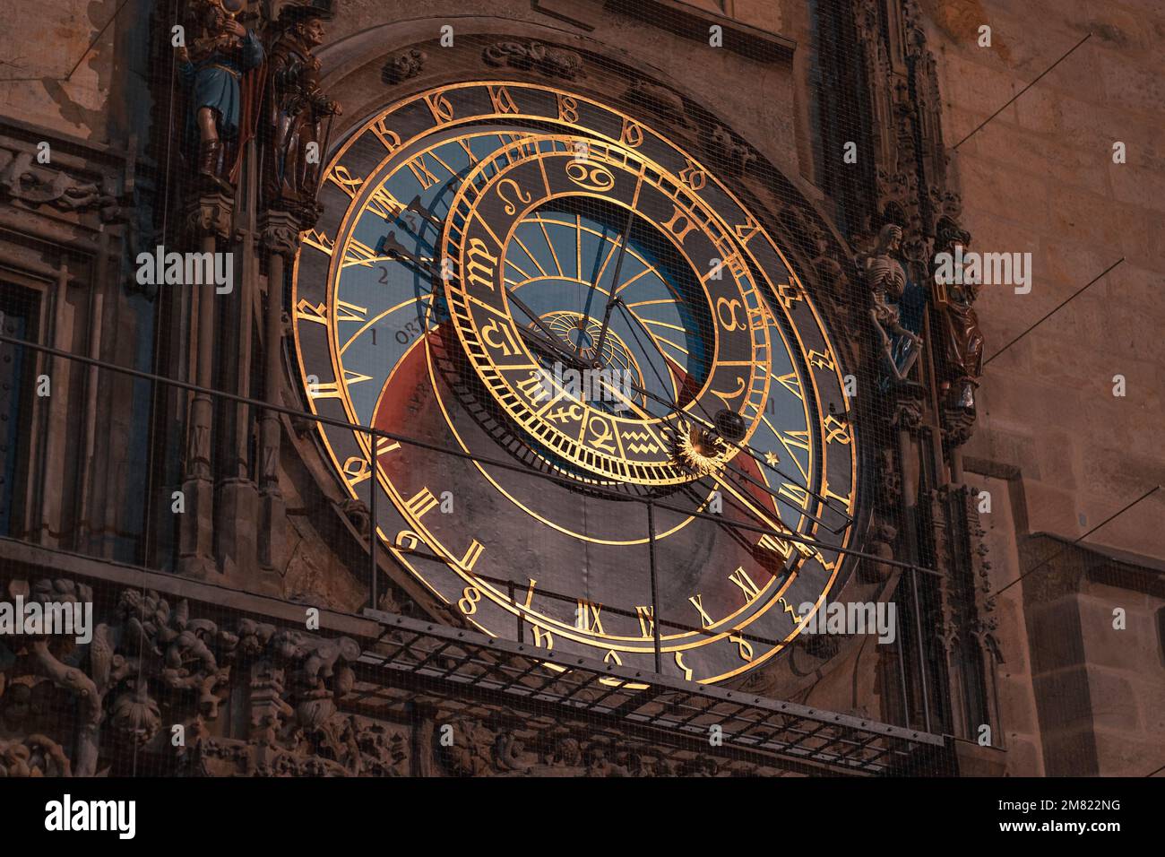 A view of the historic Astronomical Clock in the city of Prague, Czech ...