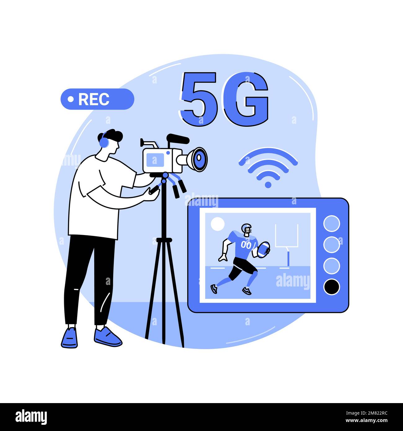 5G sports broadcasting isolated cartoon vector illustrations Stock ...