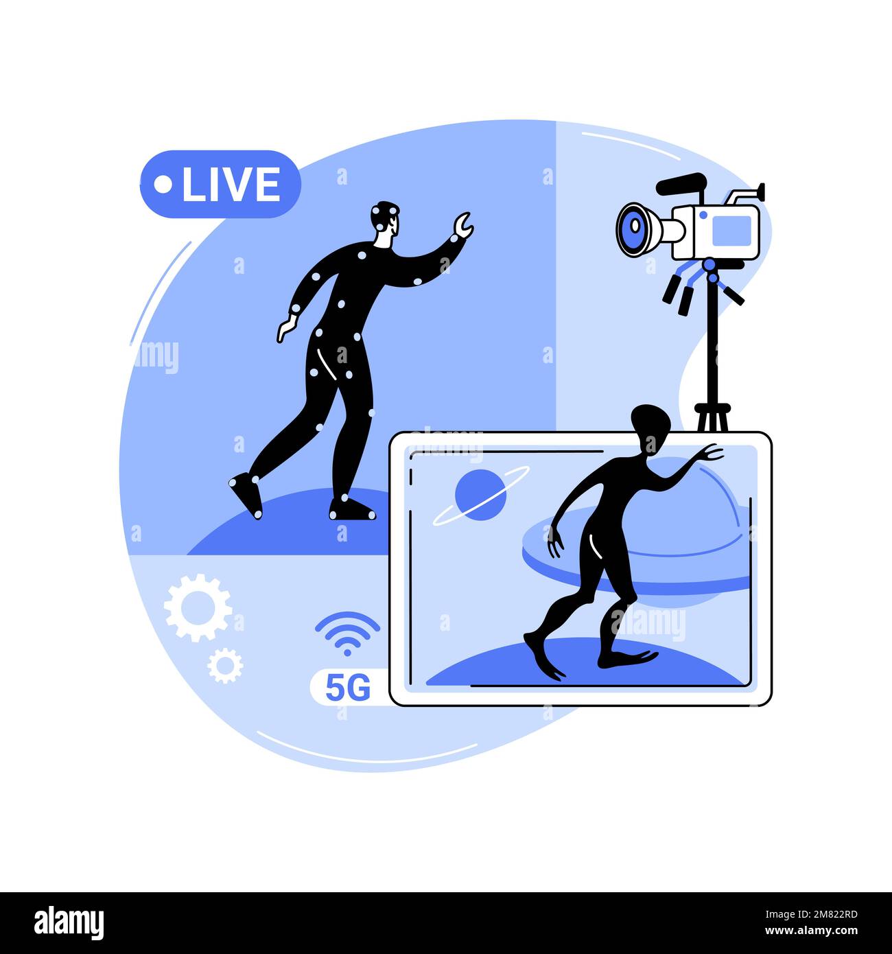 Immersive entertainment isolated cartoon vector illustrations Stock ...