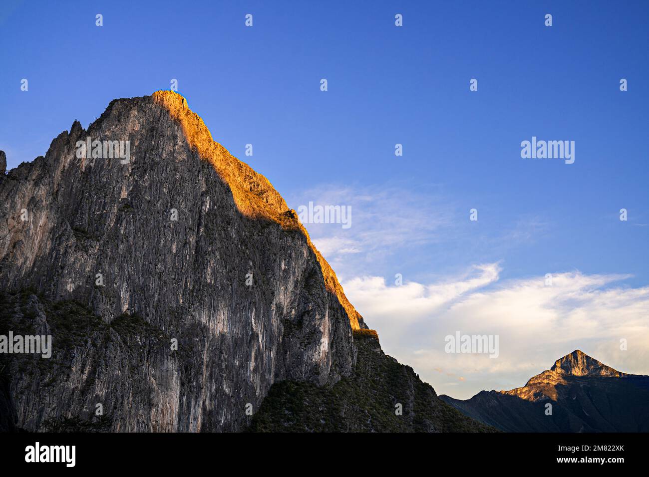 Mountains during golden hour at Potrero Chico, Mexico Stock Photo - Alamy