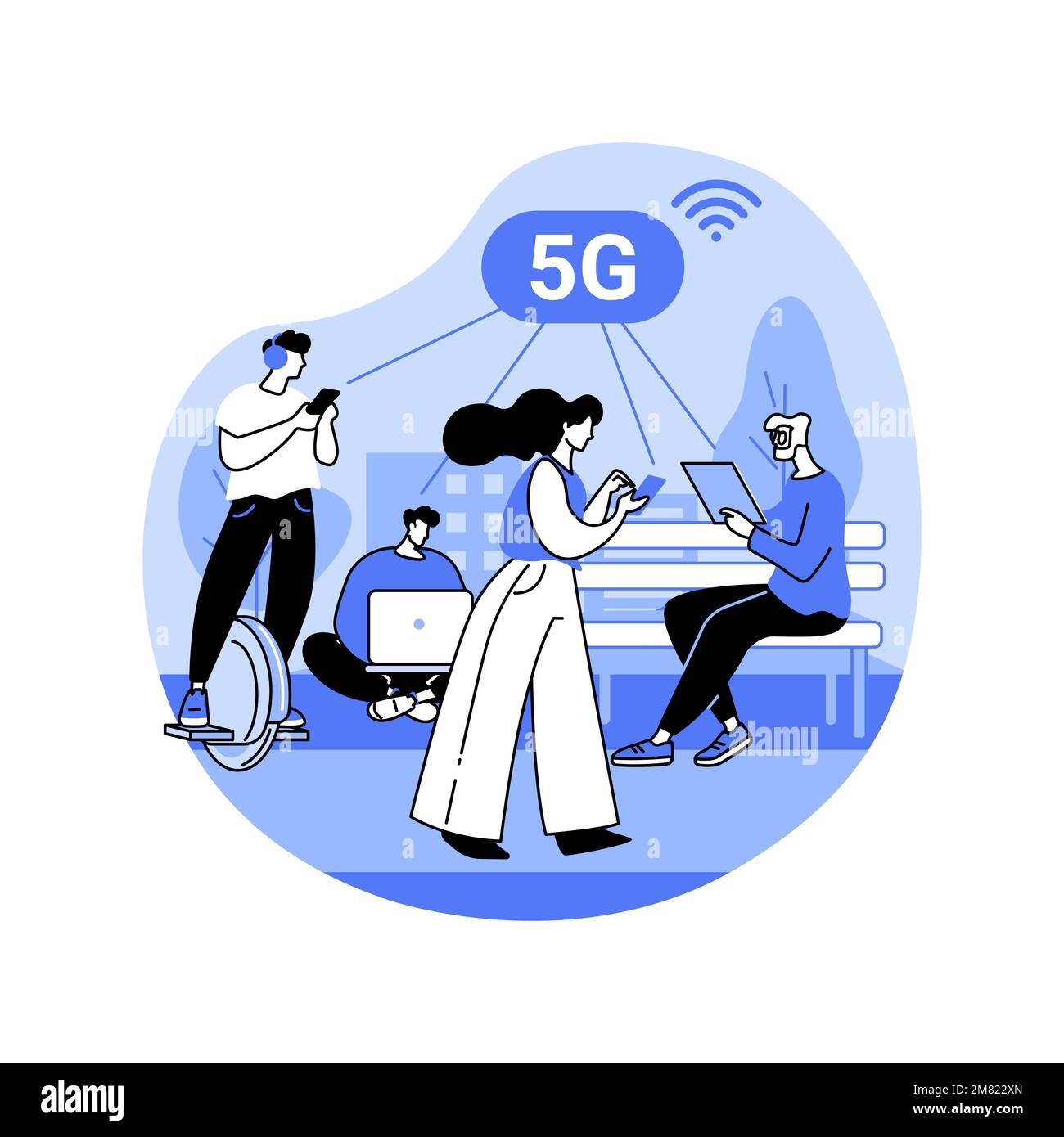 5G public Wi-Fi isolated cartoon vector illustrations Stock Vector ...