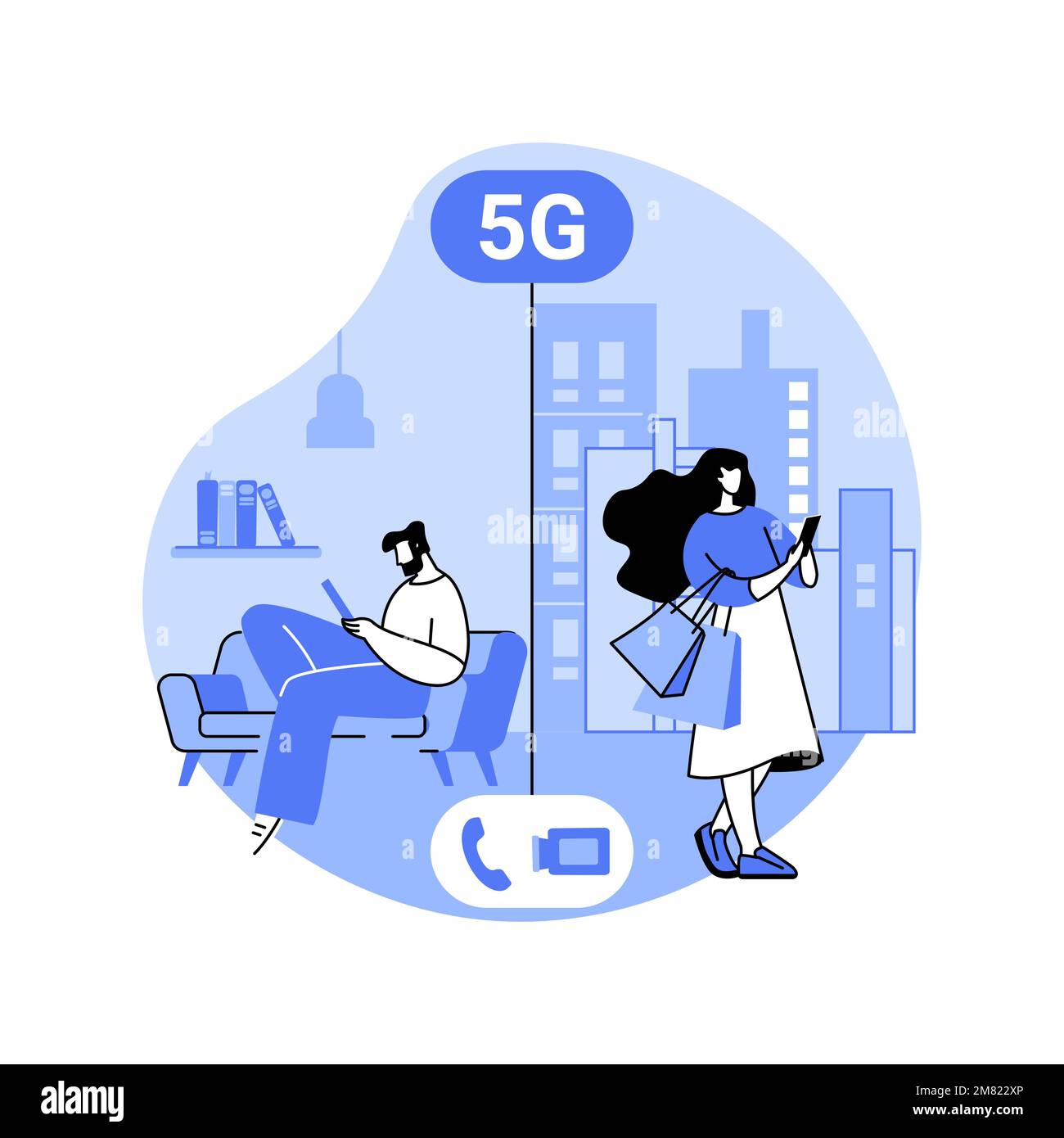 5G video calls isolated cartoon vector illustrations Stock Vector Image ...