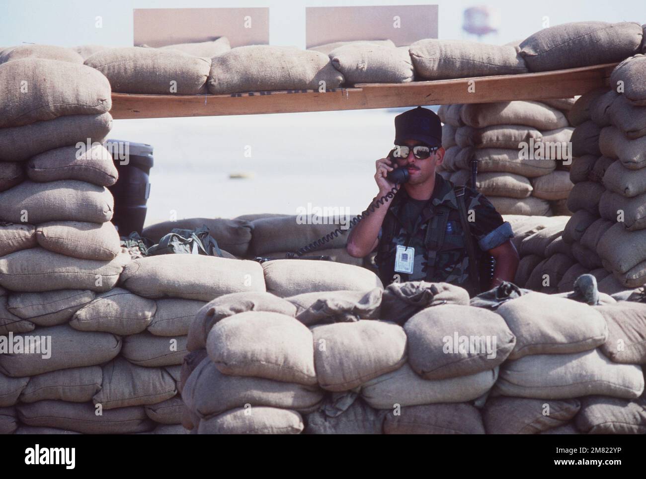 AIRMAN 1ST Class Glenn Gallegos, 27th Security Police Squadron, guards ...