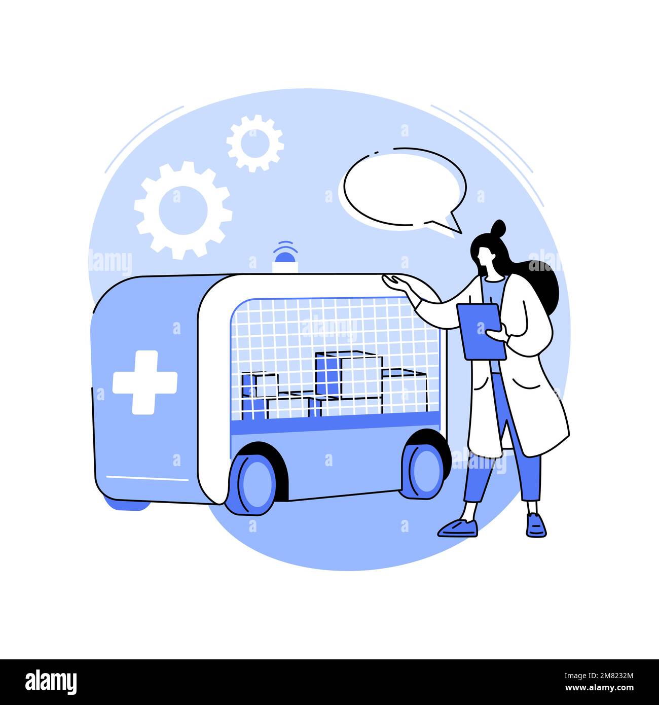 Robotic lifting machines isolated cartoon vector illustrations Stock ...