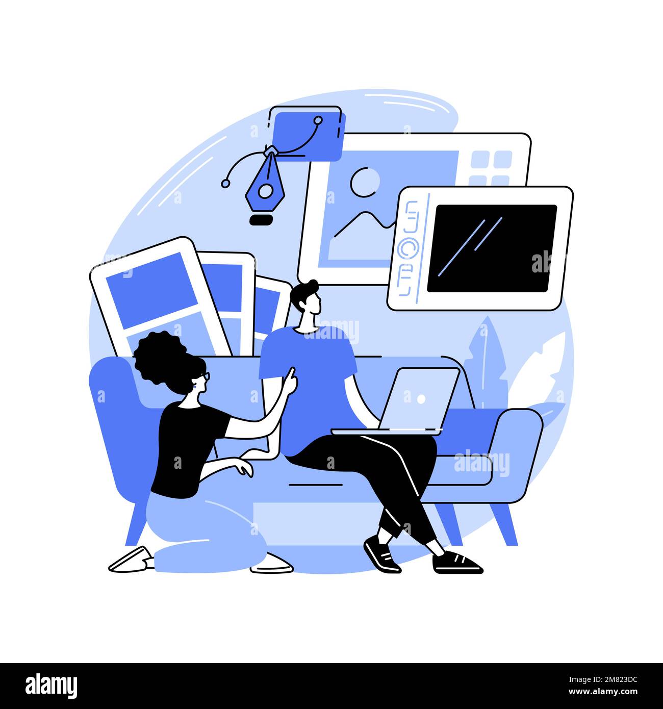 Graphic designer software isolated cartoon vector illustrations Stock ...