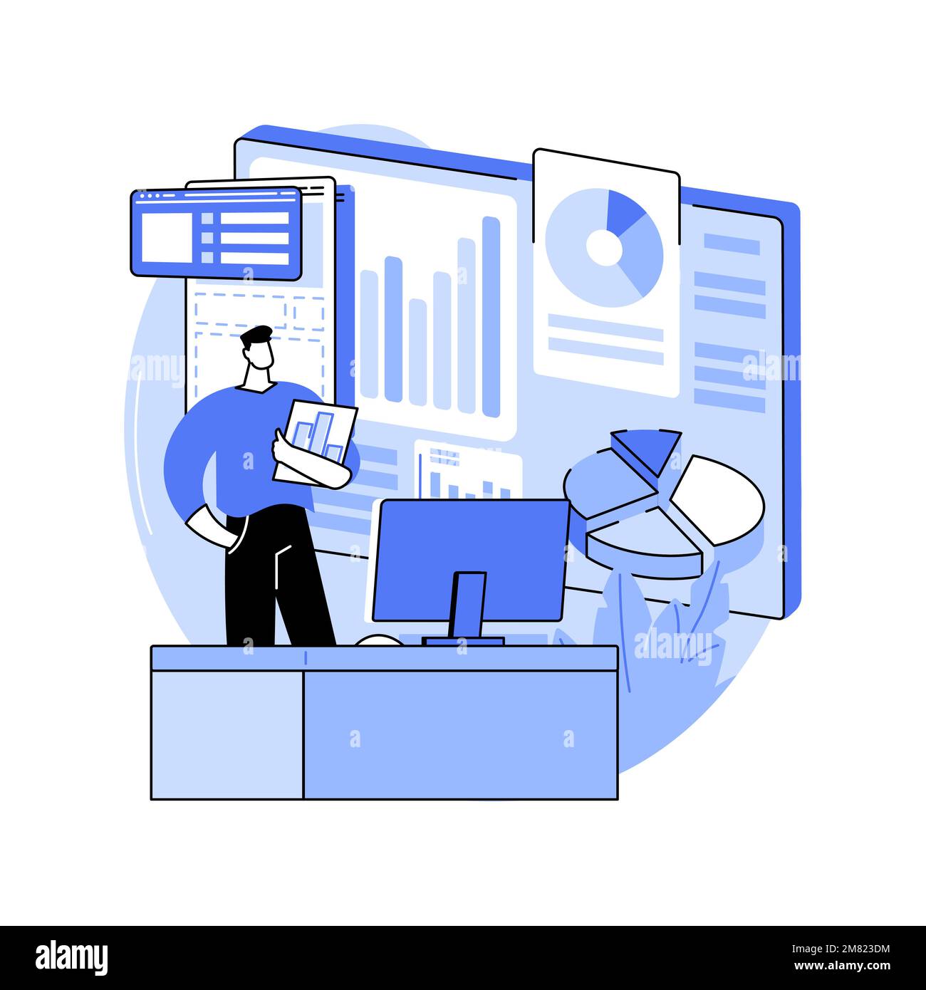 SEO analysis software isolated cartoon vector illustrations Stock ...