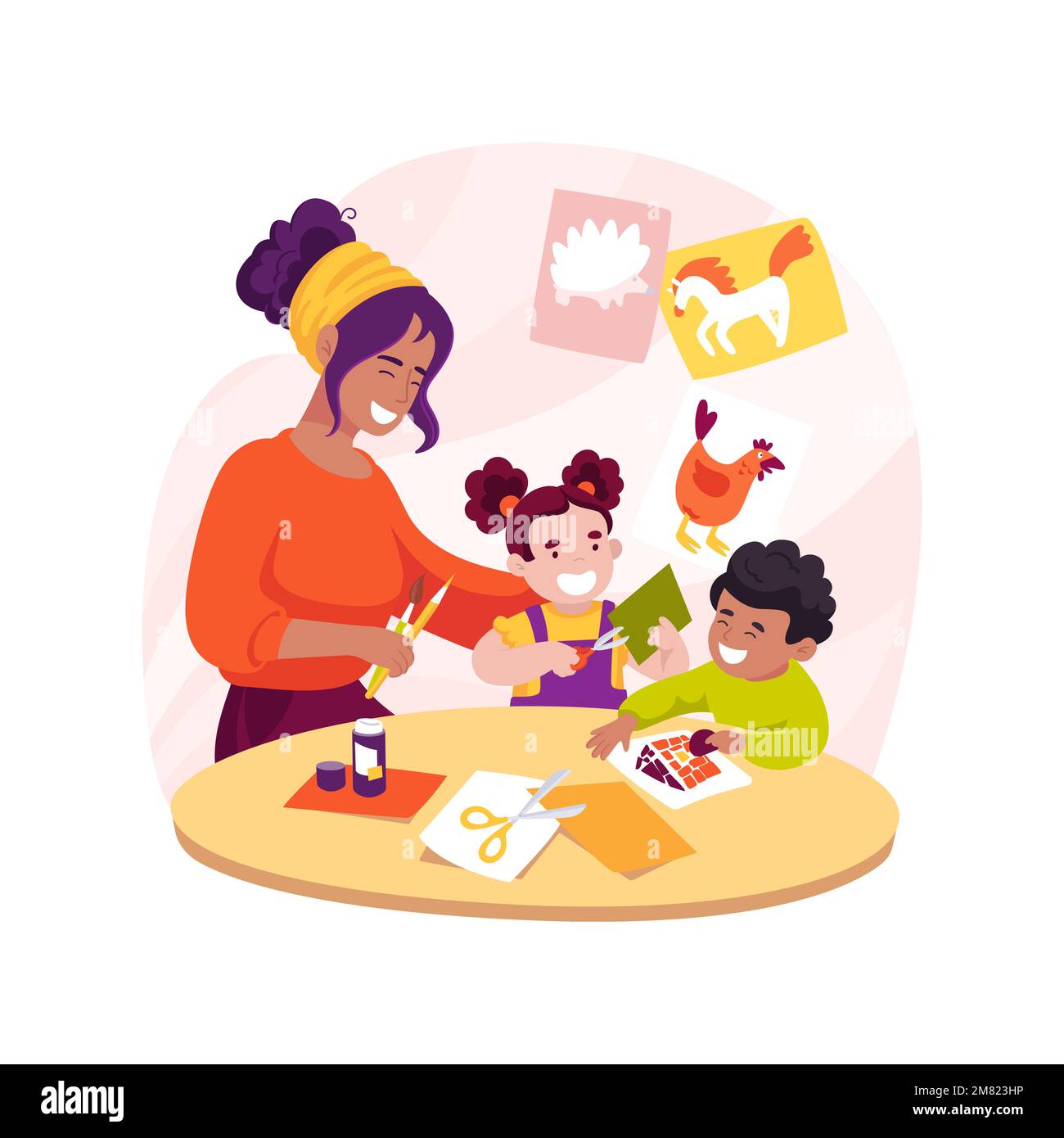 Arts and crafts class isolated cartoon vector illustration Stock Vector ...