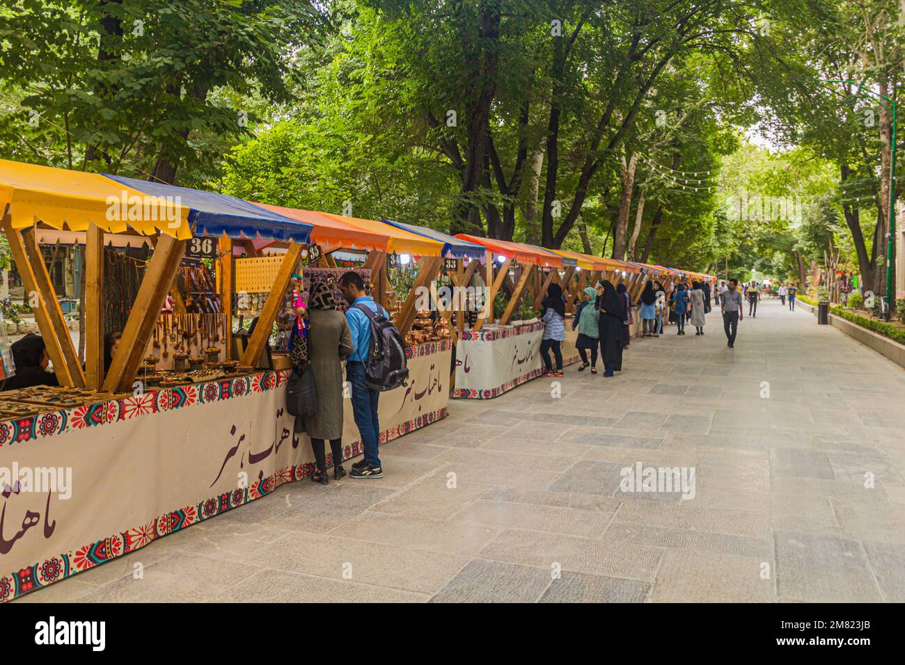ISFAHAN, IRAN - JULY 10, 2019: Street market stalls in Isfahan, Iran ...
