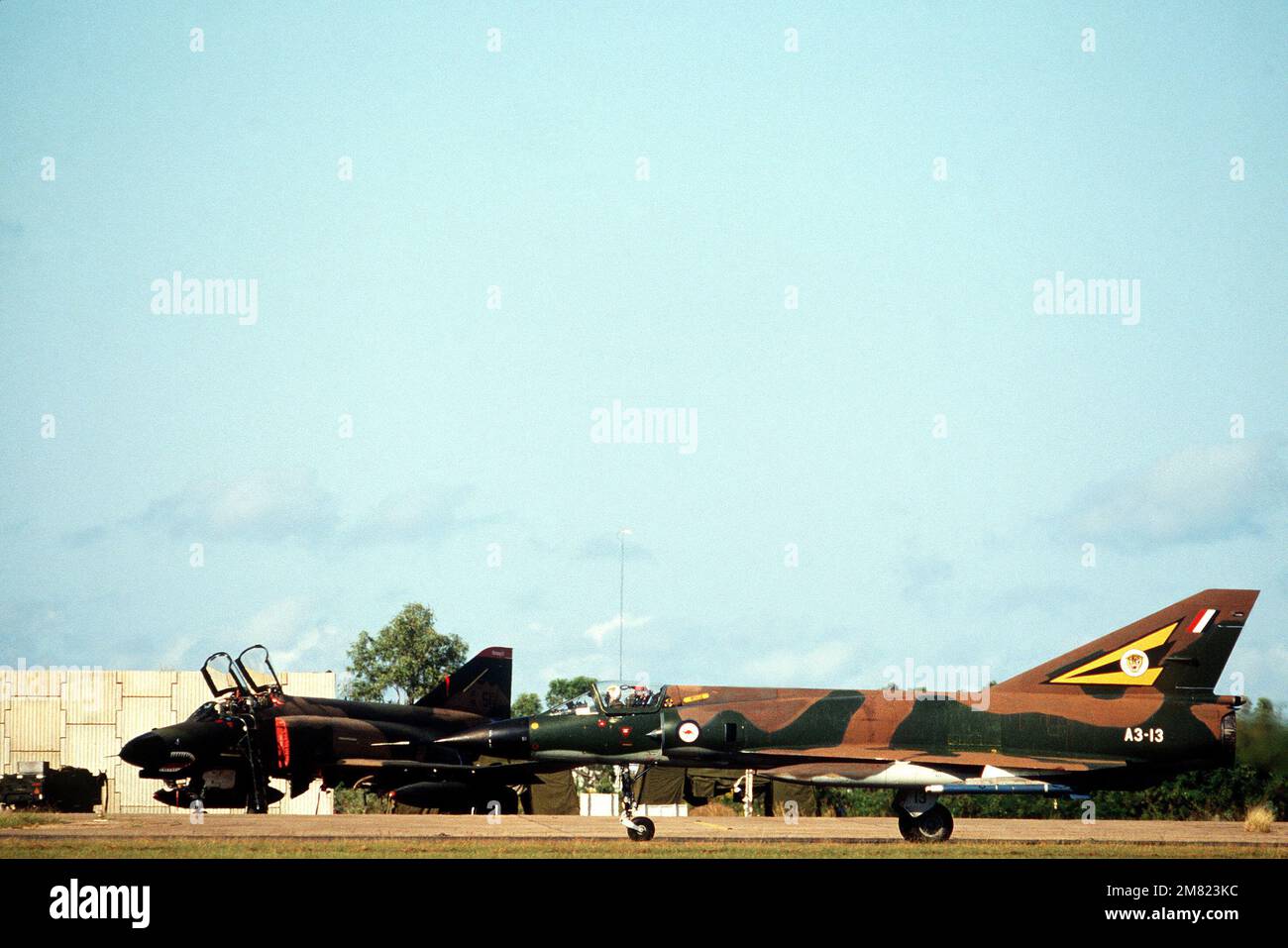 A left side view of an RAAF Mirage III-D (French designed) aircraft ...