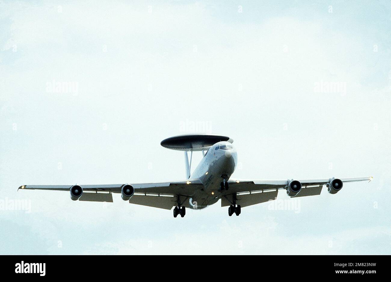 A bottom right front view of an E-3A Sentry Airborne Warning and ...