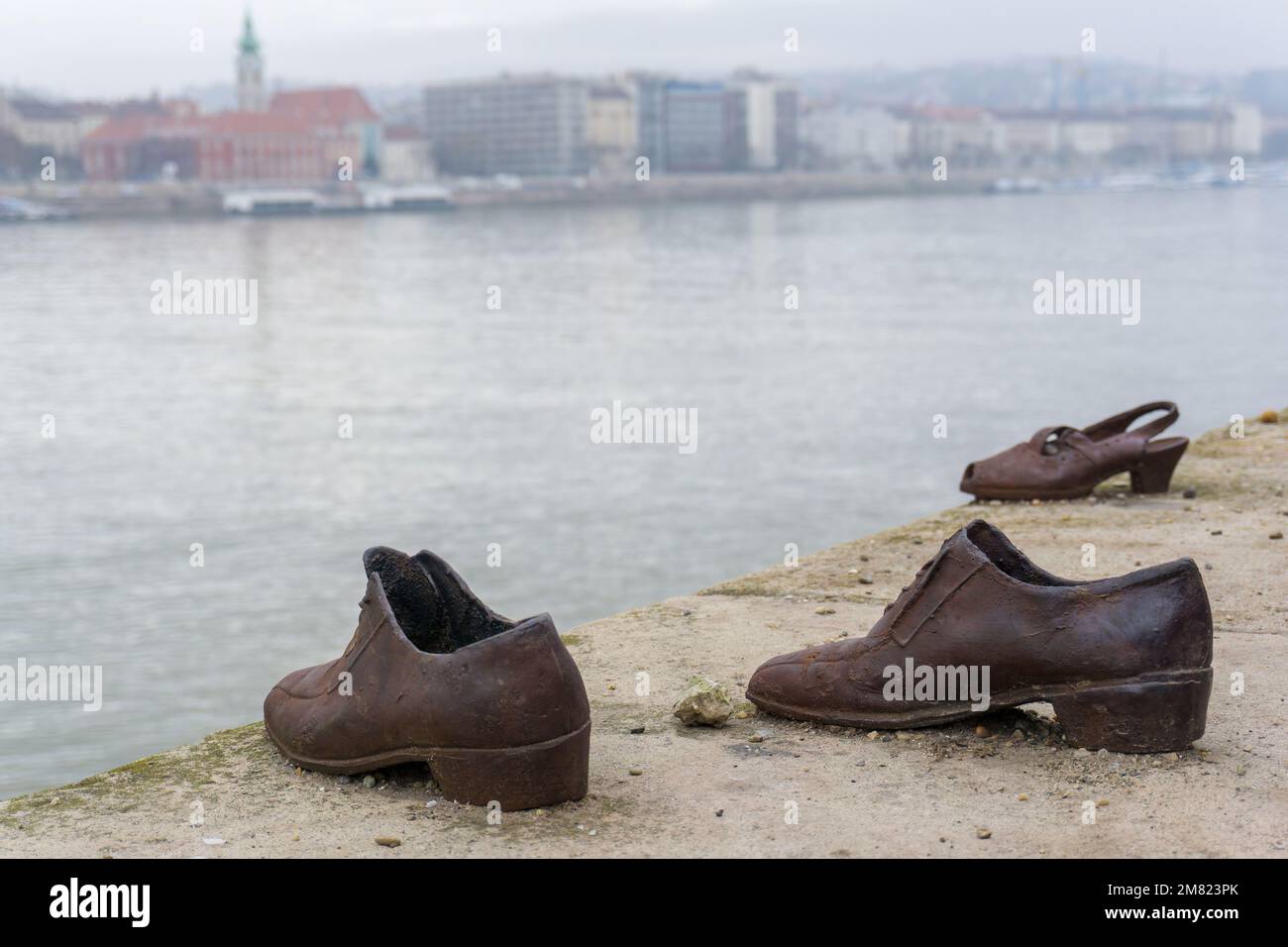 Monument to the Holocaust Victims Shoe Memorial in Budapest Stock Photo ...