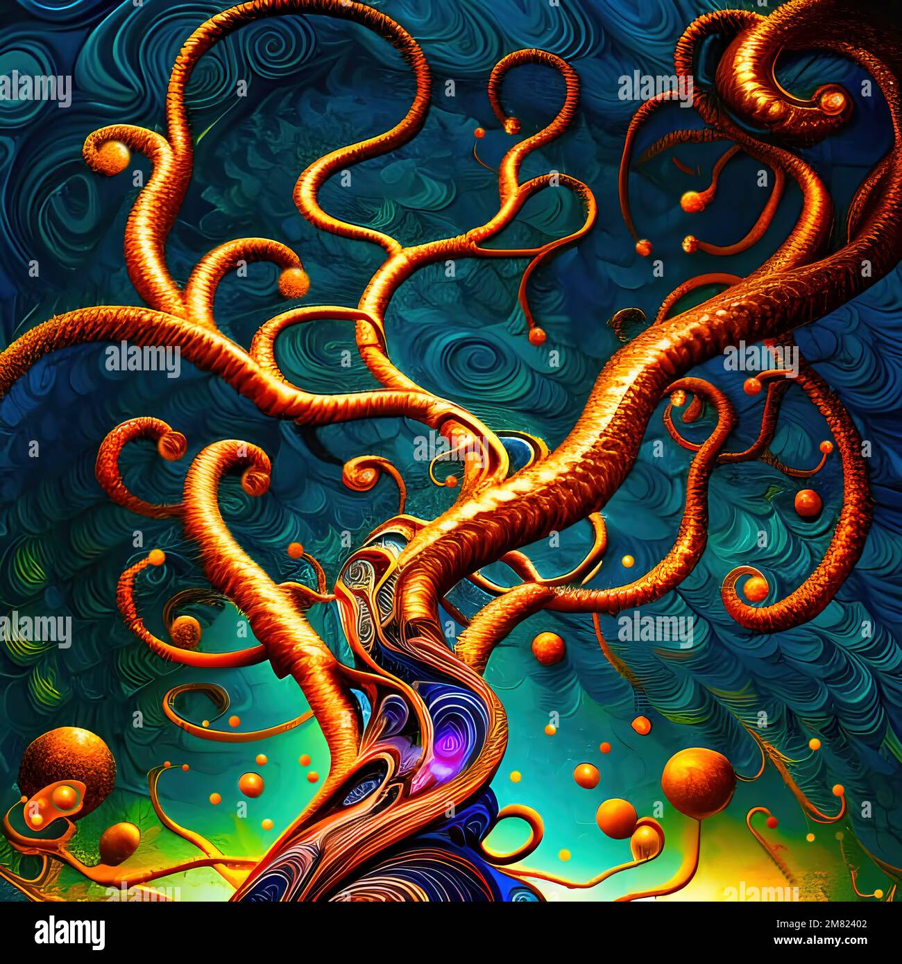 Swirly tree poster hi-res stock photography and images - Alamy