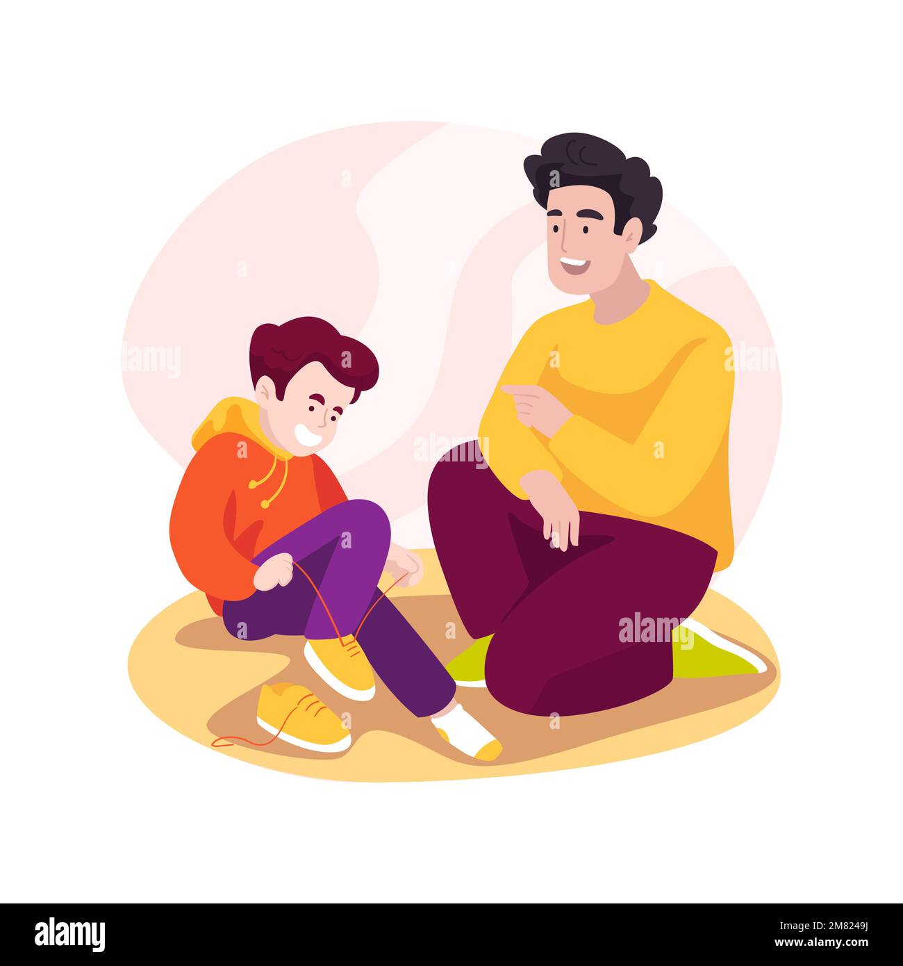 Learn to tie laces isolated cartoon vector illustration Stock Vector ...