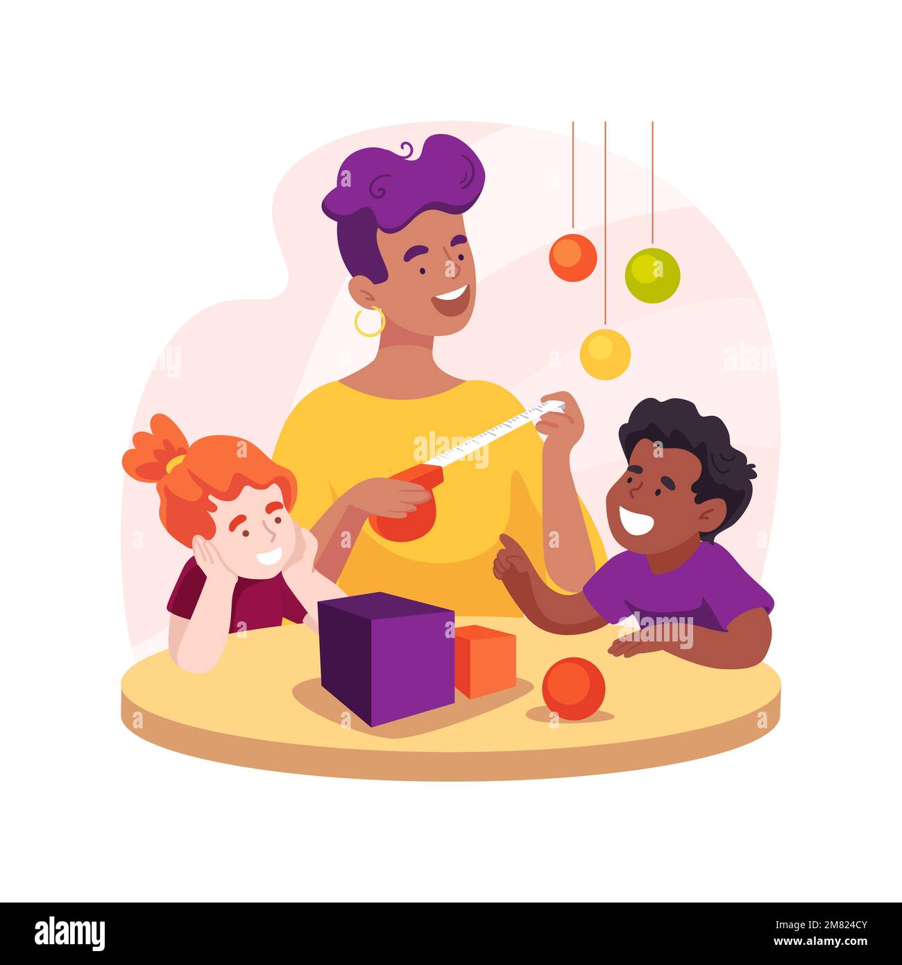 Measure And Compare Objects Isolated Cartoon Vector Illustration Stock