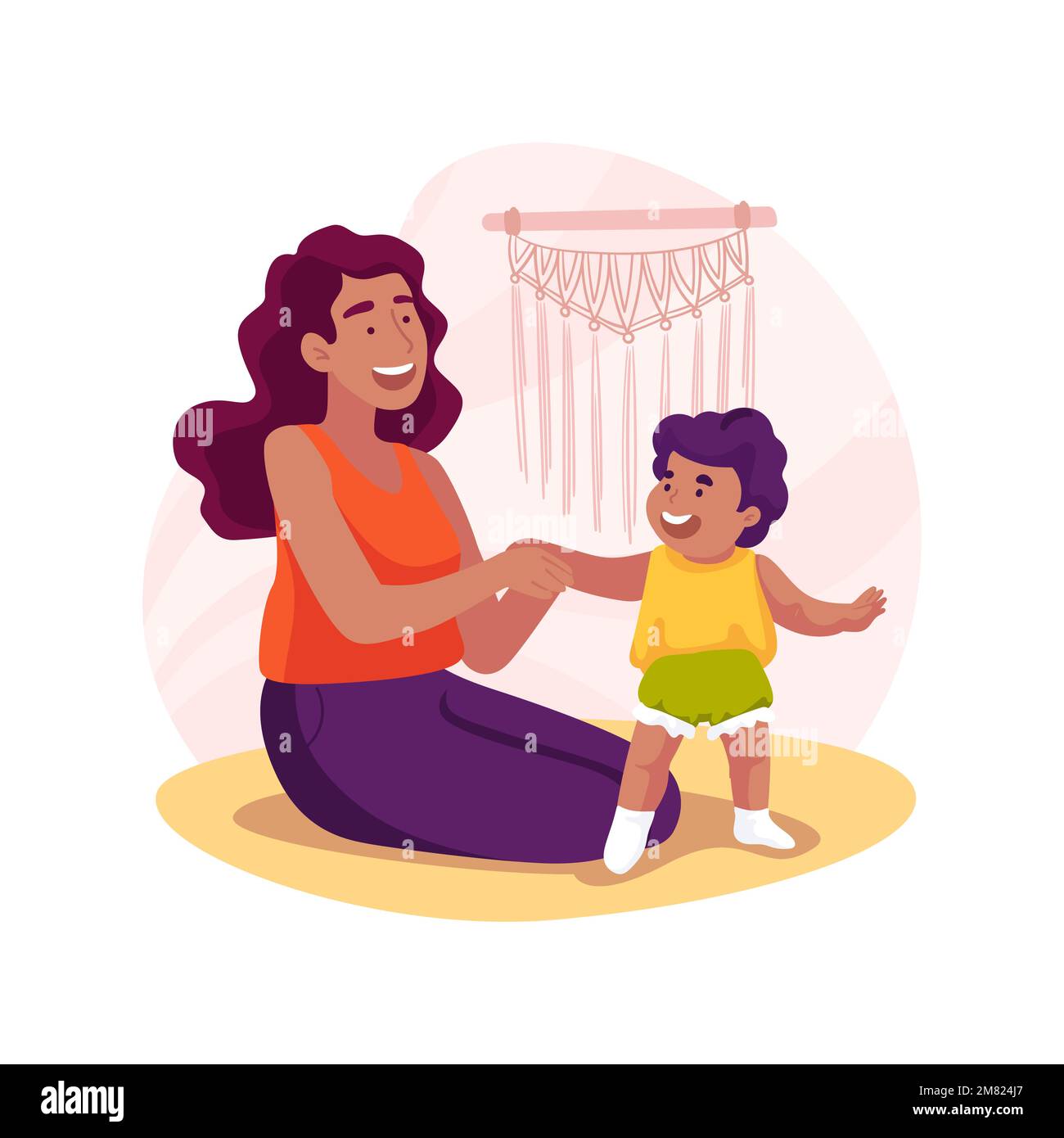 Learning to stand up isolated cartoon vector illustration Stock Vector ...