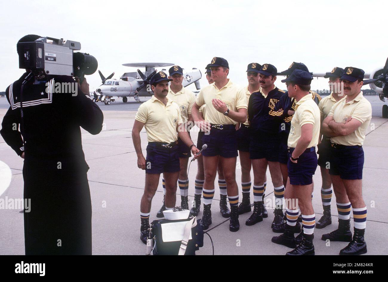 An Atlantic Fleet Audio-Visual Command video film crew interviews ...