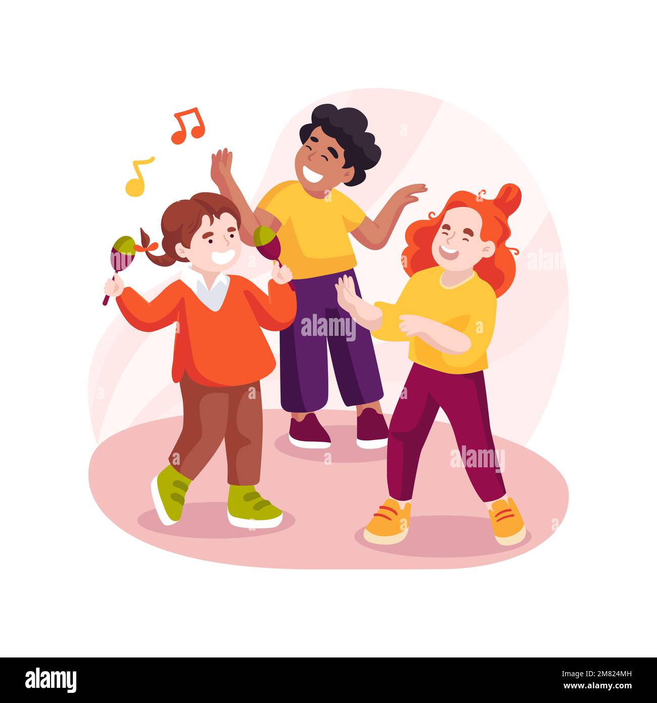 Song with dance moves isolated cartoon vector illustration Stock Vector ...