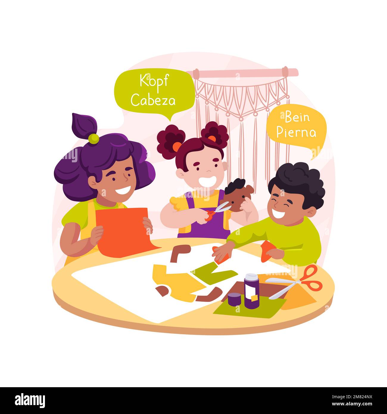 Making paper art work isolated cartoon vector illustration Stock Vector ...