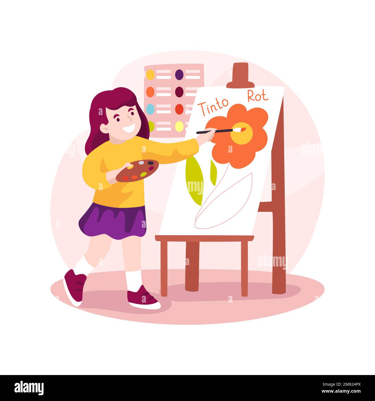 Learning color names isolated cartoon vector illustration Stock Vector ...