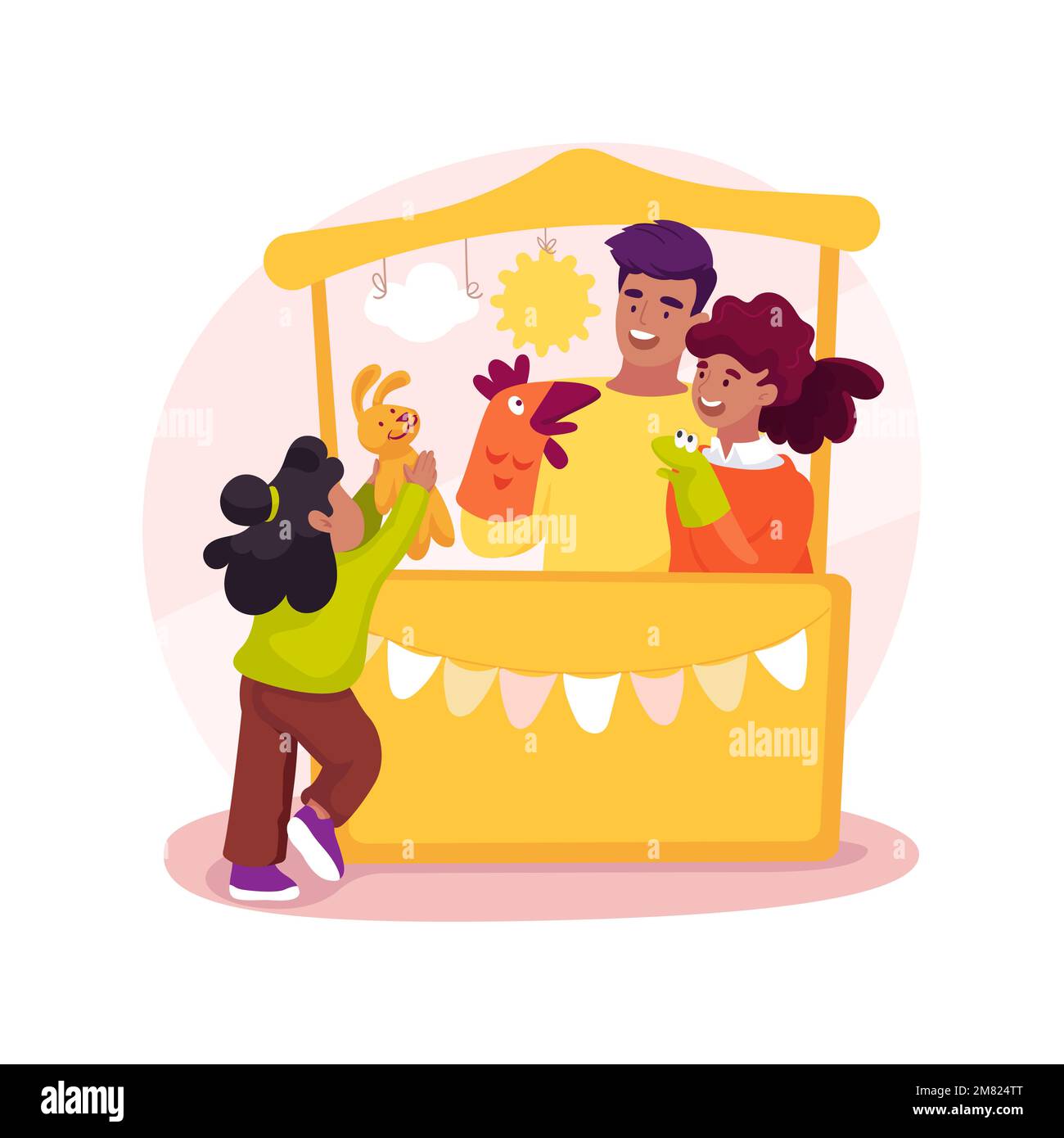 Puppet theatre isolated cartoon vector illustration Stock Vector Image ...