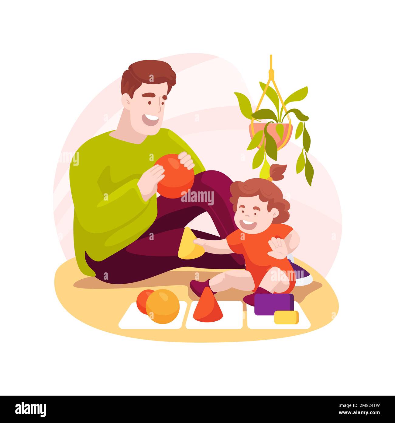 Sorting shapes exercise isolated cartoon vector illustration Stock ...