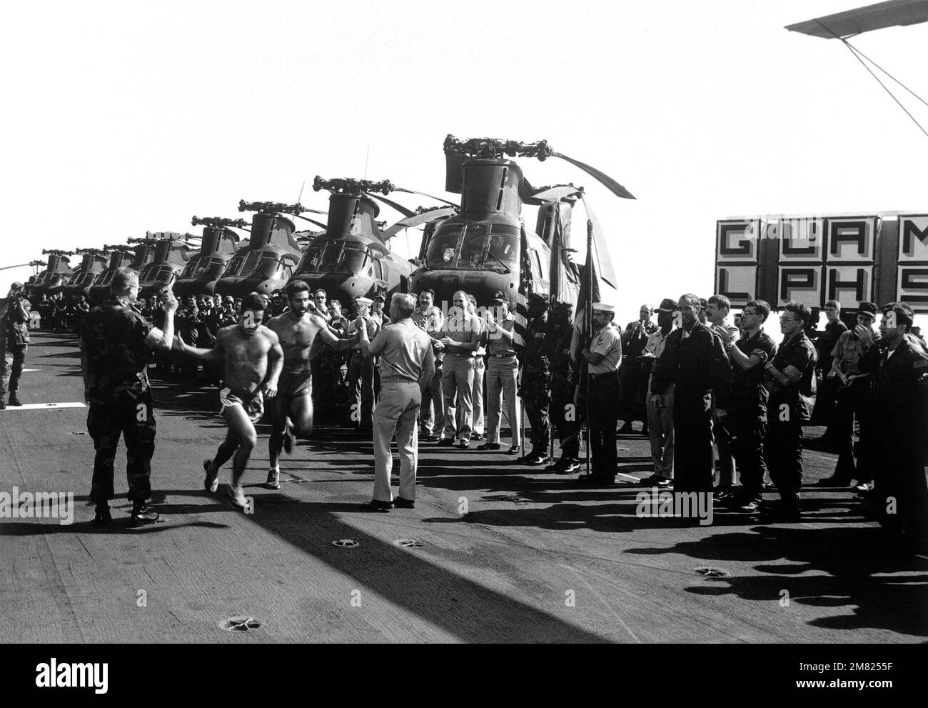 Colonel J. P. Faulkner, 22nd MAU commanding officer, and Captain J. M ...