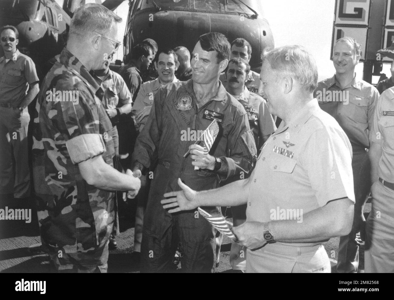 Colonel J. P. Faulkner, 22nd MAU commanding officer, and Captain J. M ...