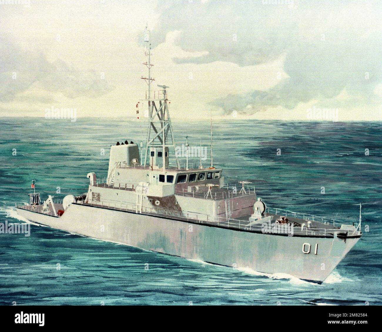 Artist's concept of a US MSH-1 class minesweeper/hunter (MSH) ship ...