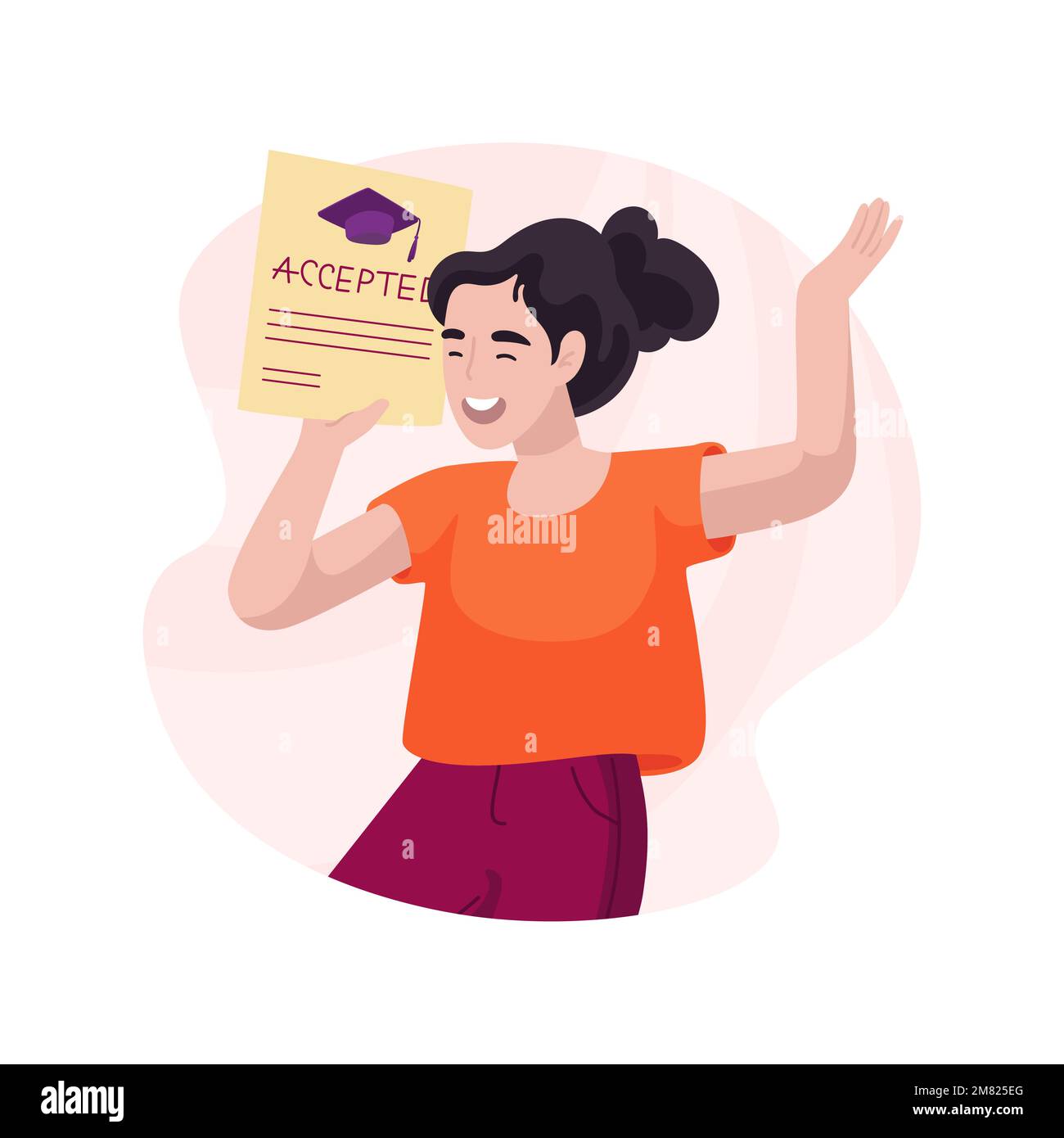 Receiving acceptance letter isolated cartoon vector illustration Stock ...