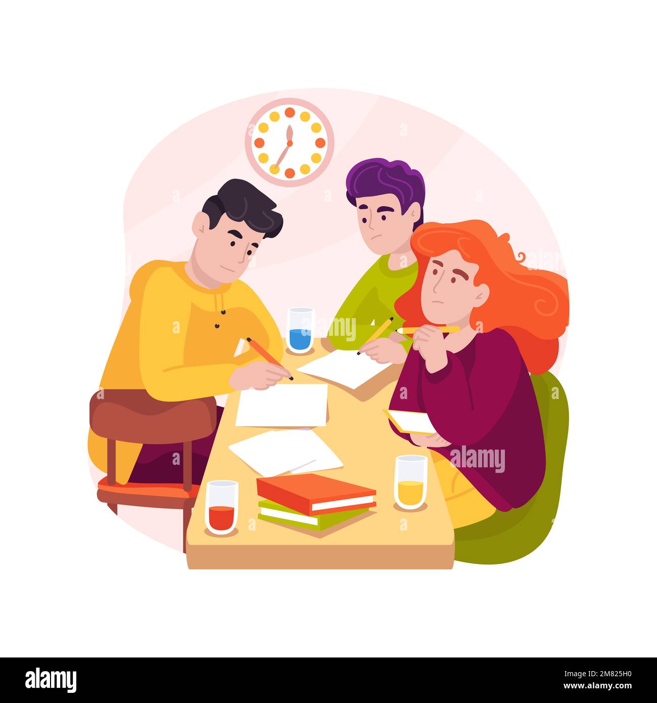 Standardized Annual Examination Isolated Cartoon Vector Illustration
