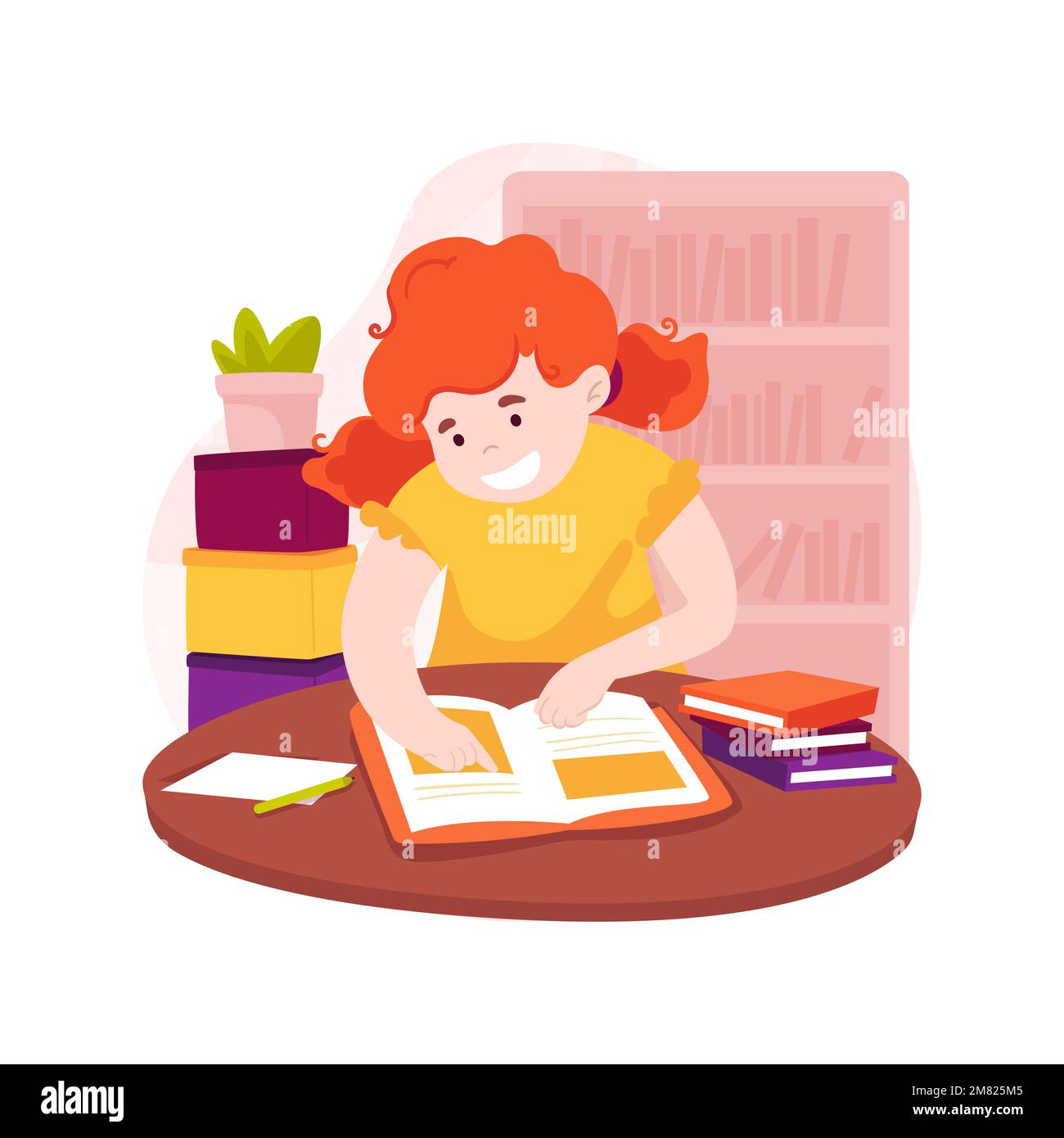 School Library Isolated Cartoon Vector Illustration Stock Vector Image