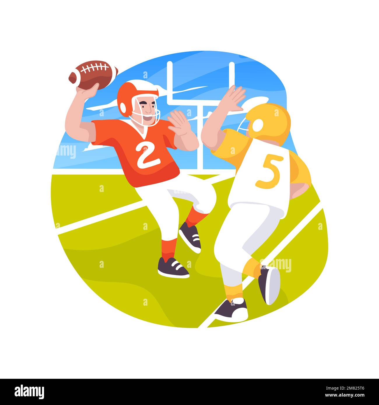 American football isolated cartoon vector illustration Stock Vector ...