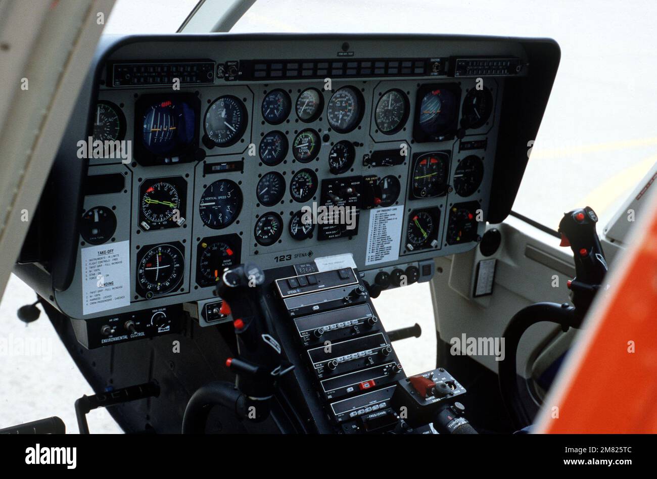 The instrument panel of a Navy TH-57A Ranger helicopter on display at ...