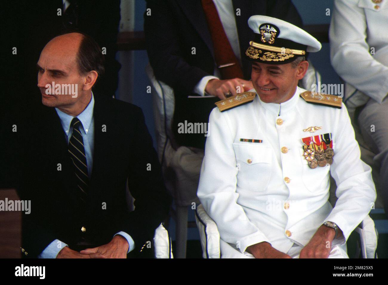 Senator Jake Garn, R-Utah, and Rear Admiral Stanley G. Catola ...