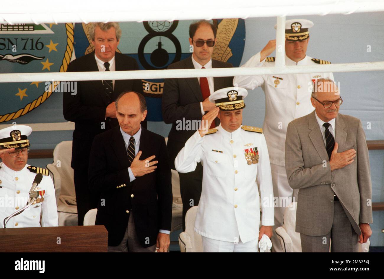 VIPs stand for the playing of the national anthem during the ...