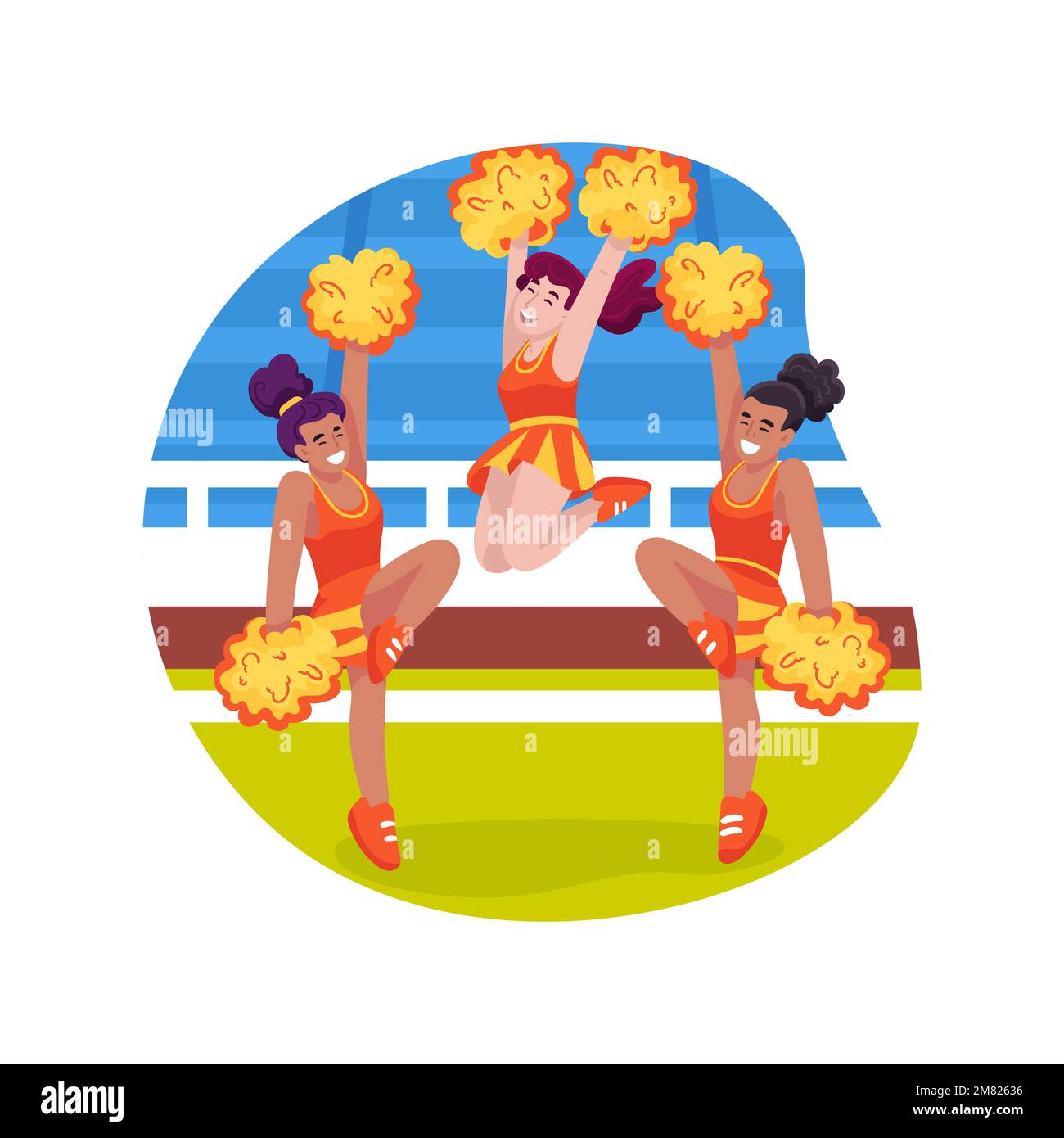 Cheerleading isolated cartoon vector illustration Stock Vector Image ...