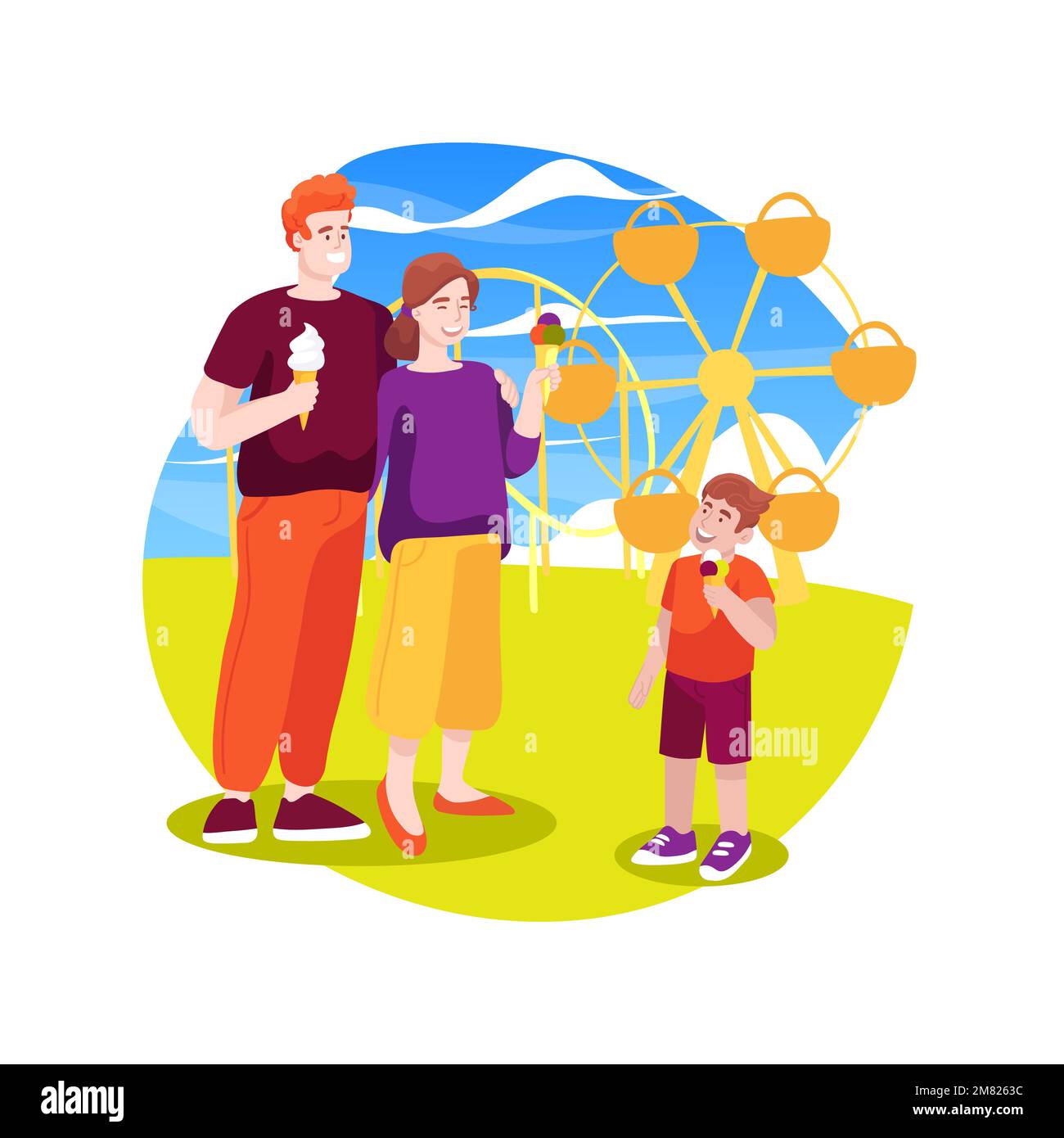 Eating ice-cream isolated cartoon vector illustration Stock Vector ...