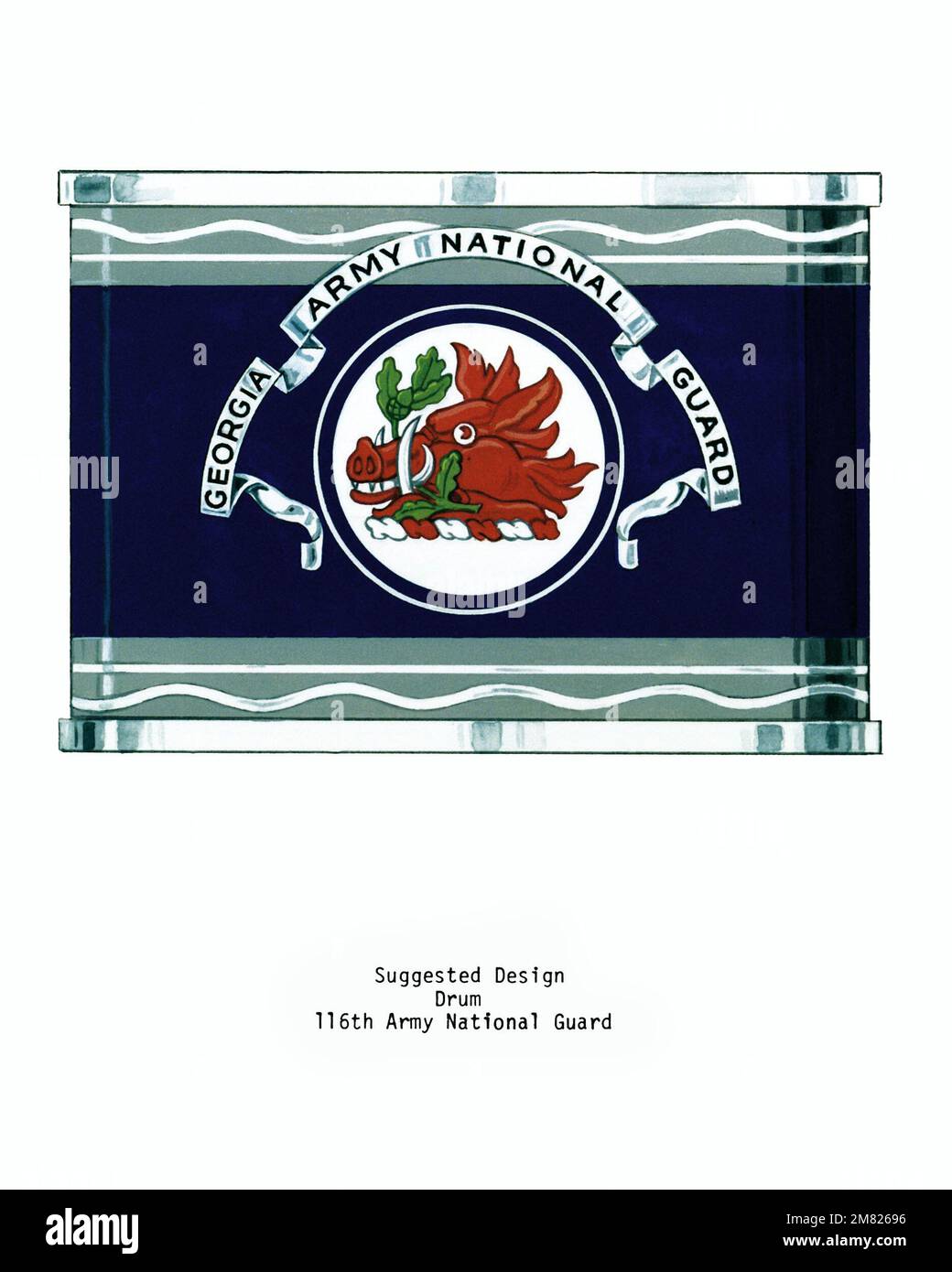 The drum design for the 116th Army Band, Georgia Army National Guard ...