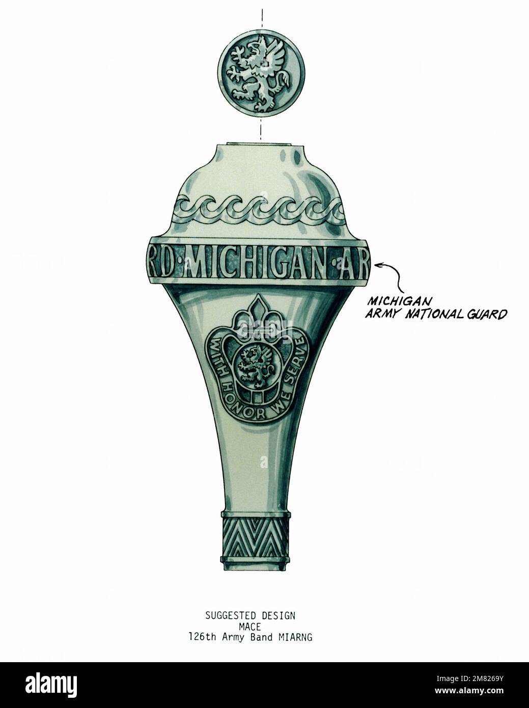 The mace design for the 126th Army Band, Michigan Army National Guard ...